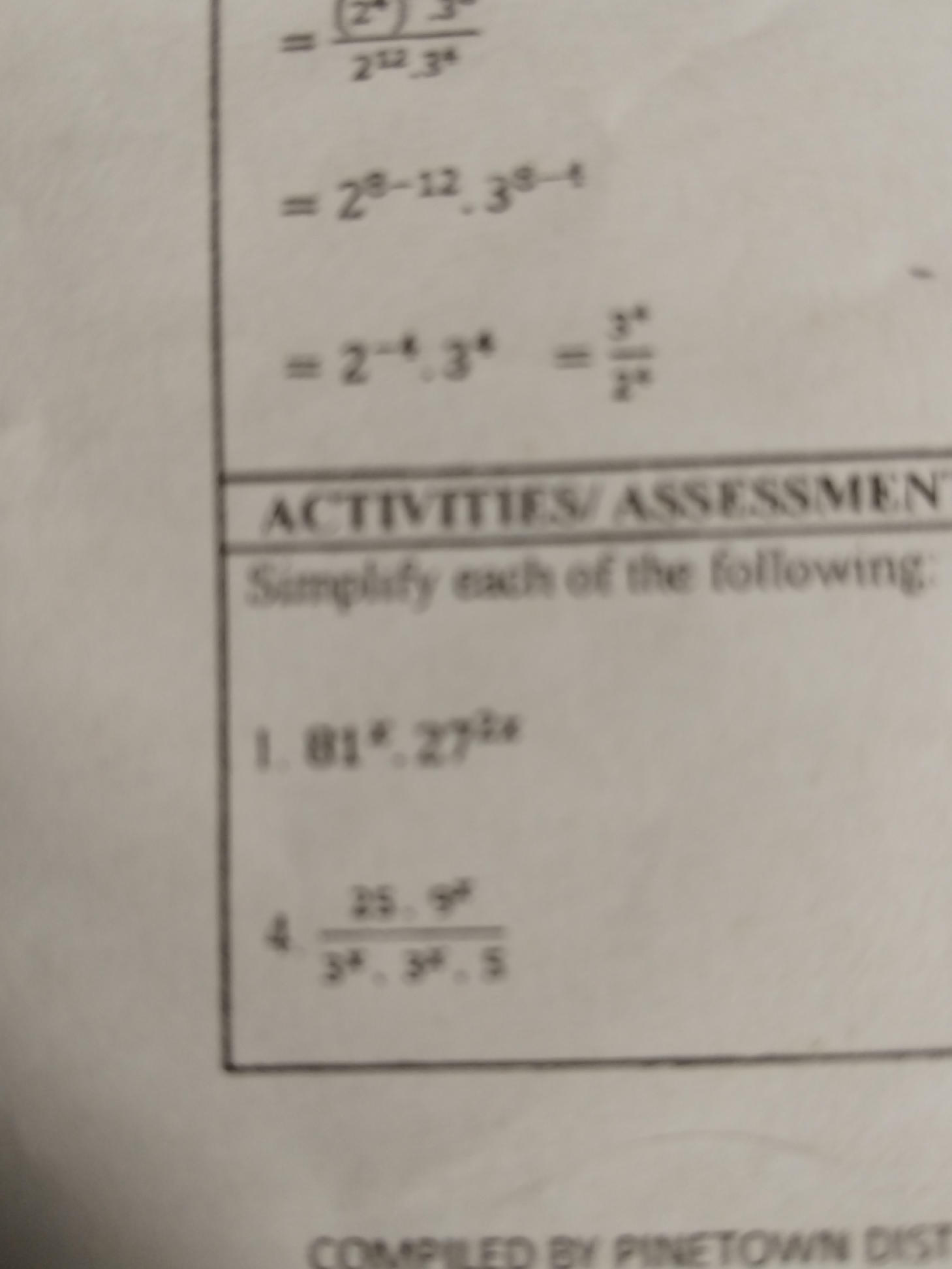 Simplify each of the following: 1. $81^x | StudyX