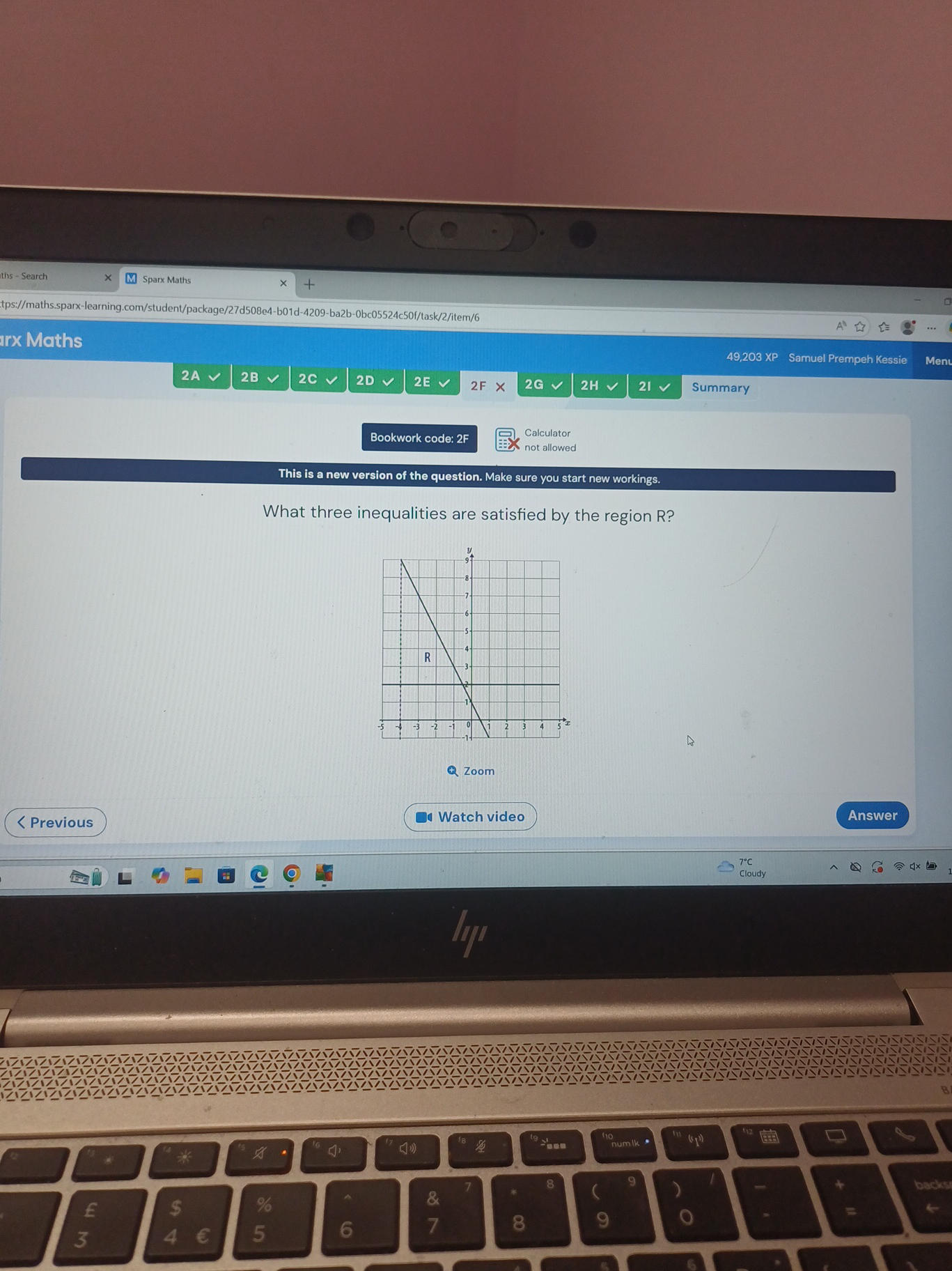 What three inequalities are satisfied by the | StudyX