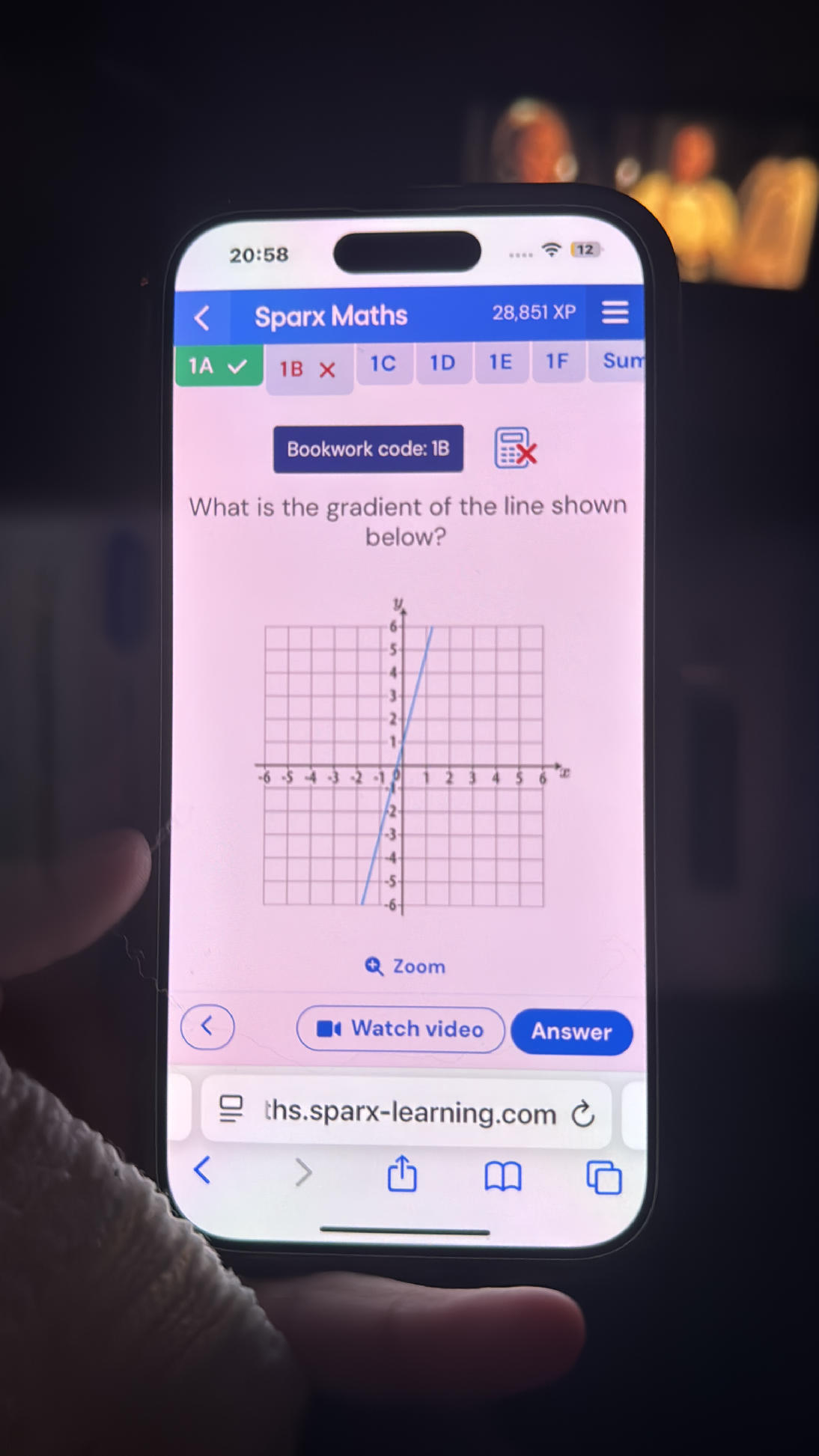 What is the gradient of the line shown | StudyX