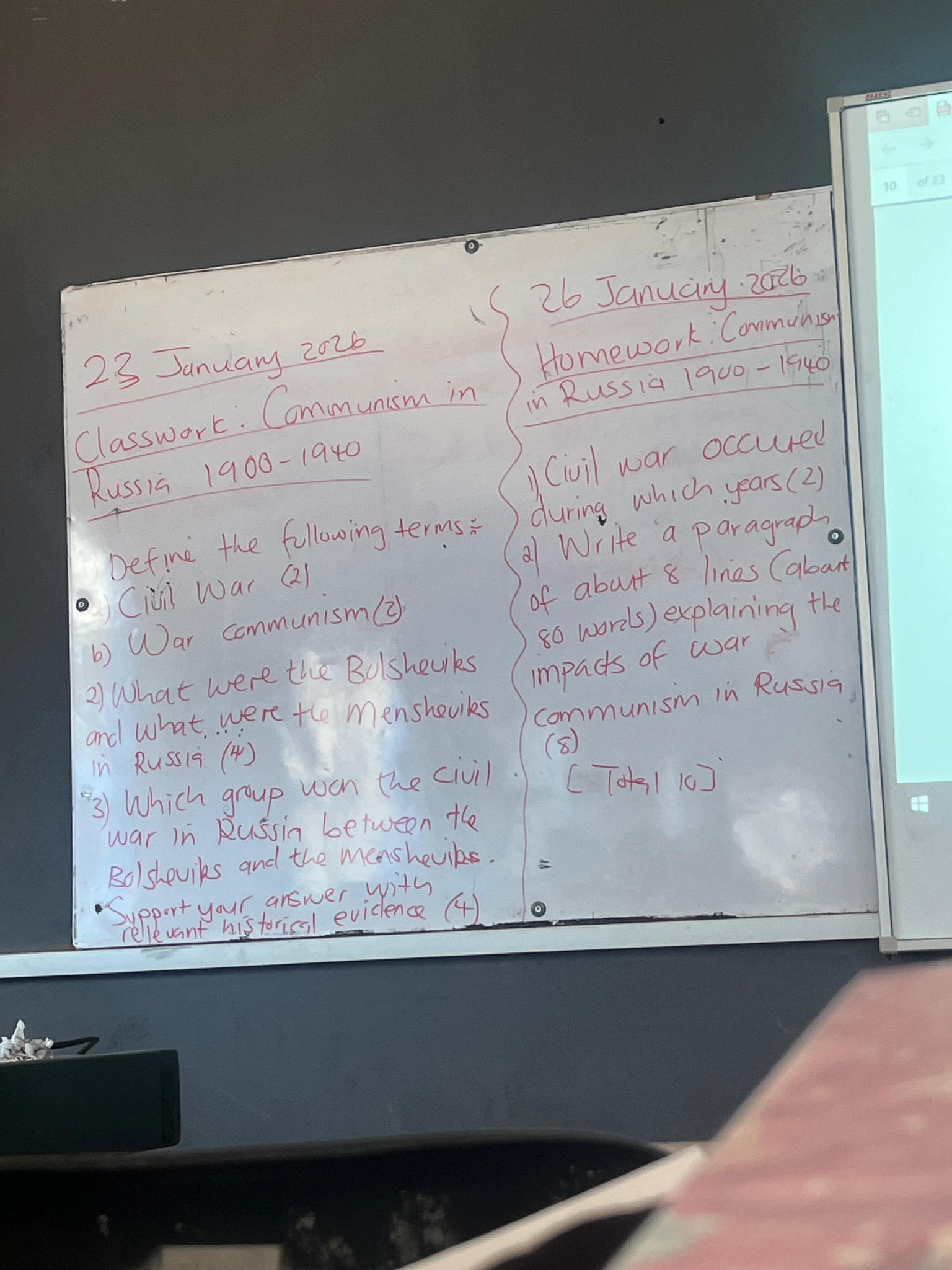 26 January 2026 Homework: Communism in | StudyX