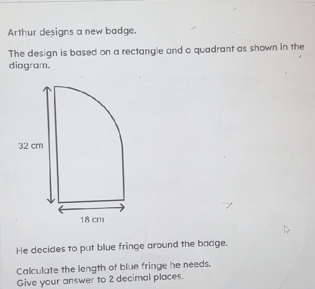 Arthur designs a new badge. The design is | StudyX