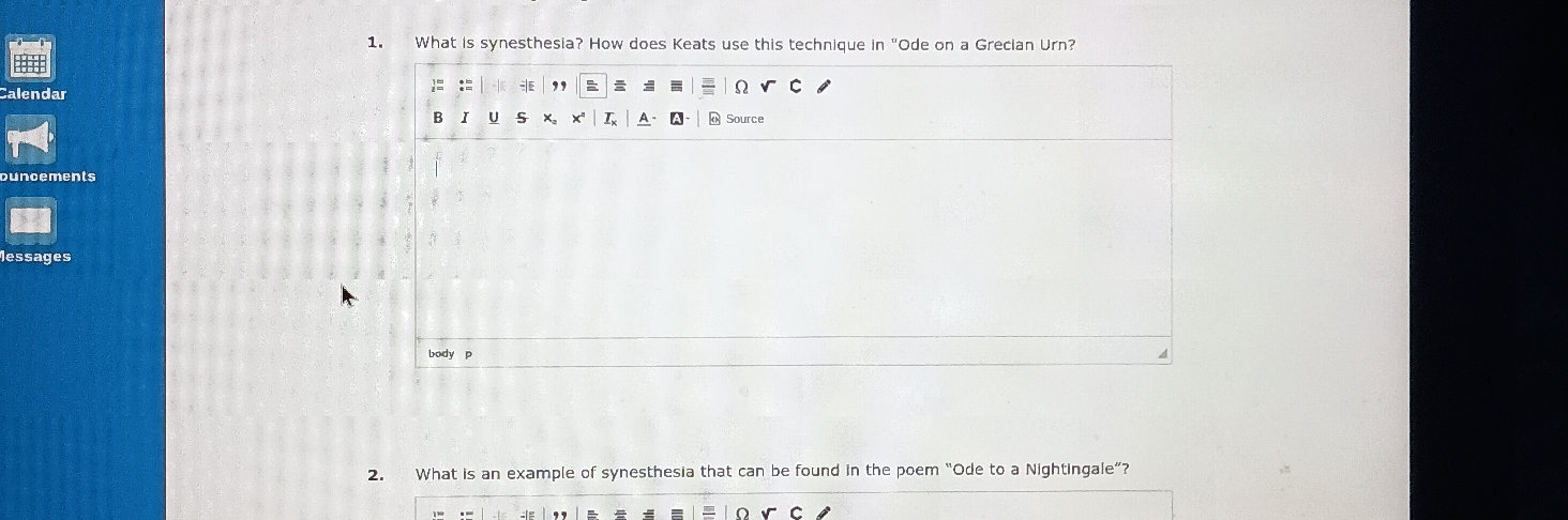 2. What is an example of synesthesia that | StudyX