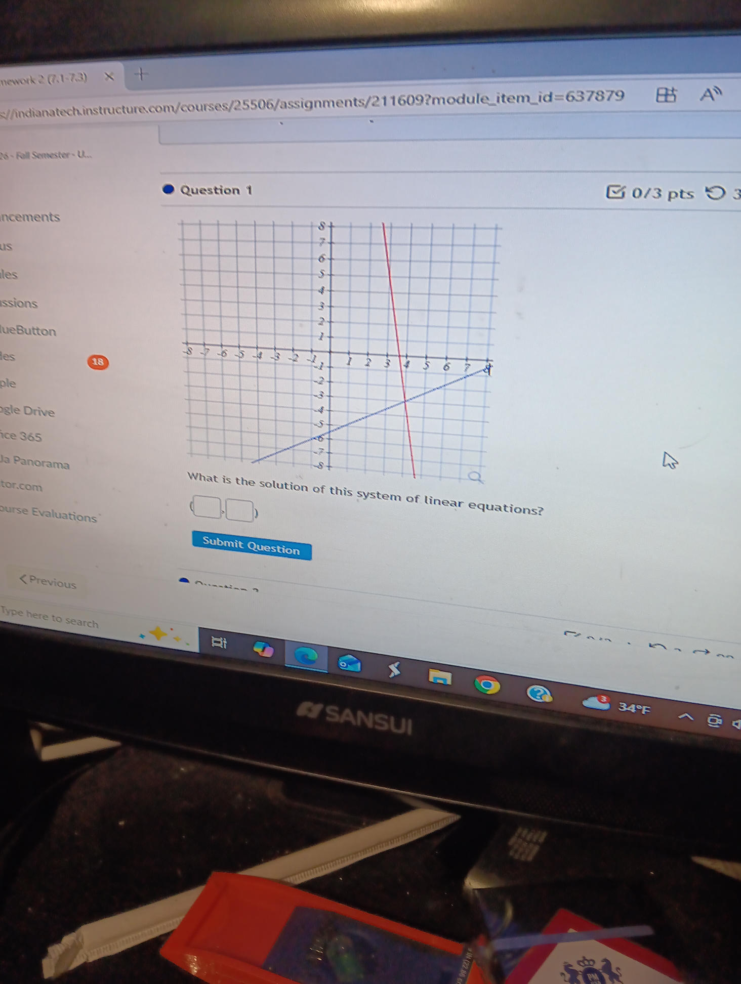 The image shows a graph of a system of two | StudyX