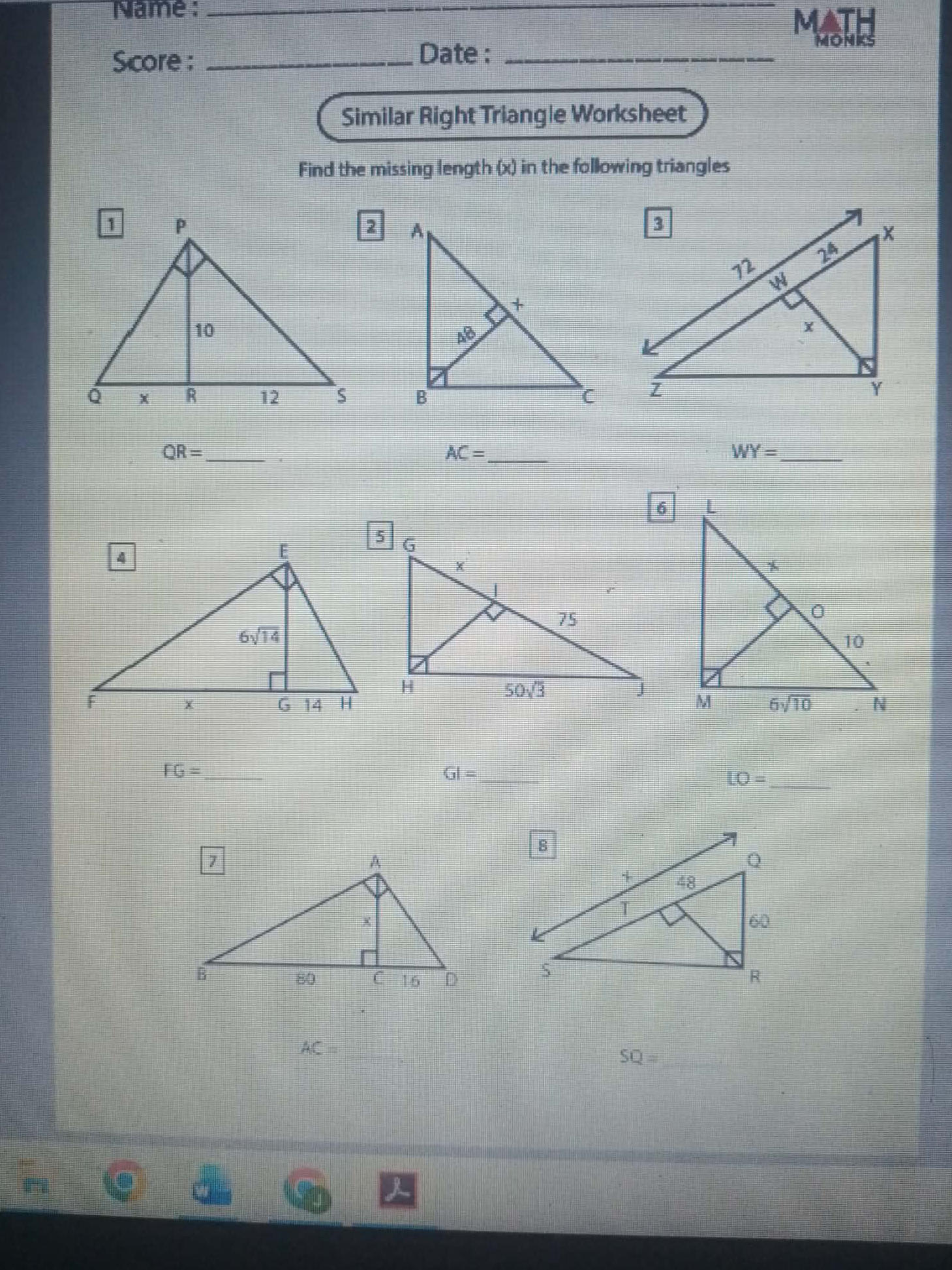 Triangle 2: [Image of a right triangle ABC | StudyX