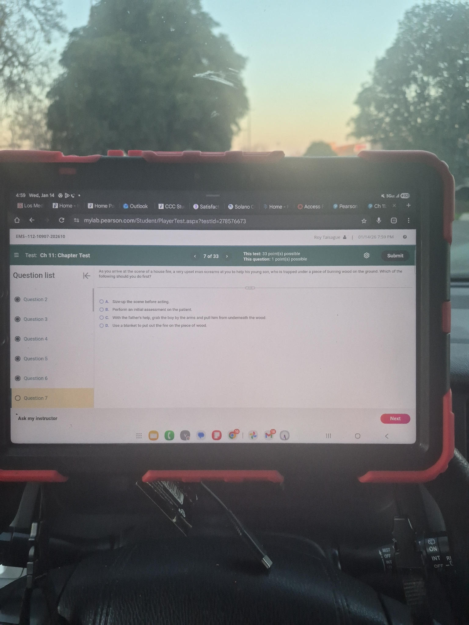 As you arrive at the scene of a house fire, | StudyX