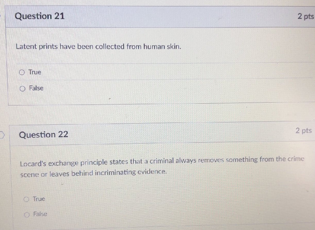 Latent prints have been collected from human | StudyX