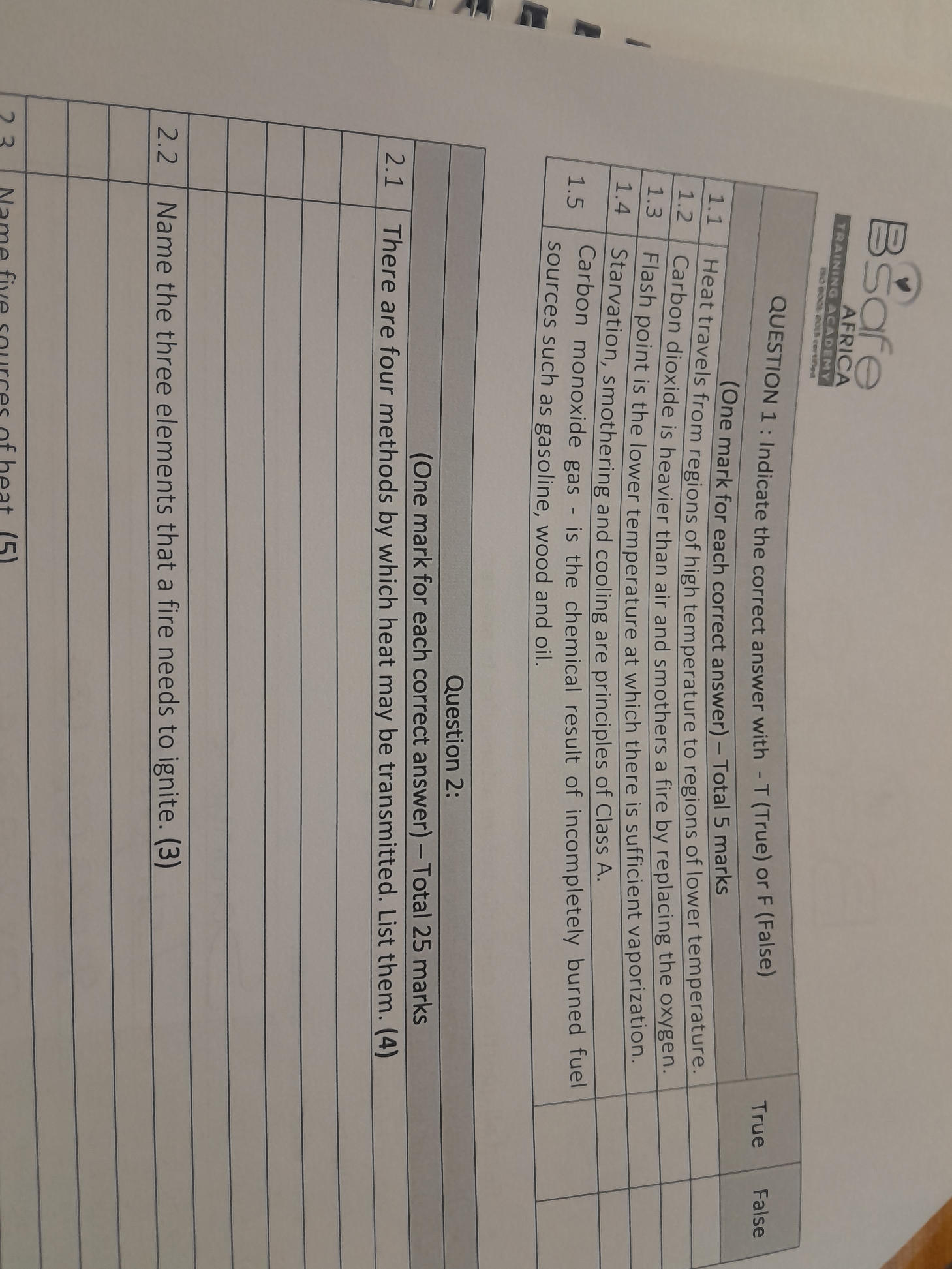 QUESTION 1: Indicate the correct answer with | StudyX
