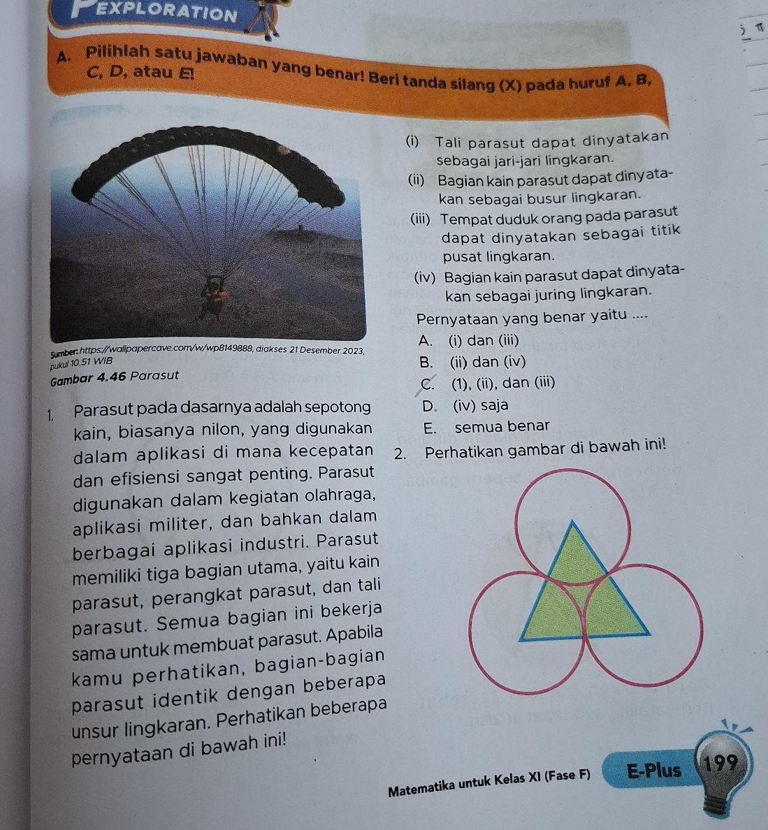 Parasut pada dasarnya adalah sepotong kain, | StudyX