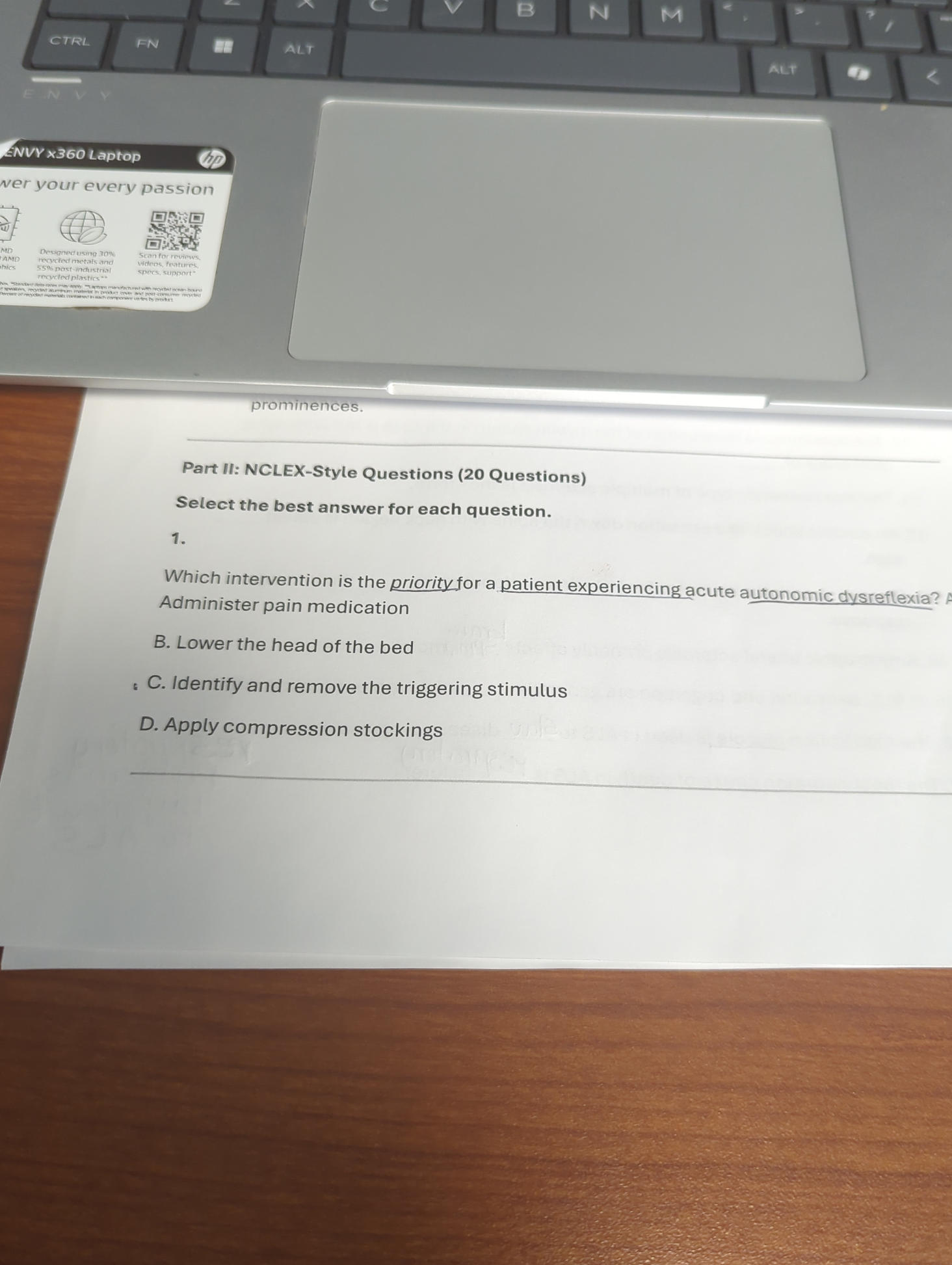 Part II: NCLEX-Style Questions (20