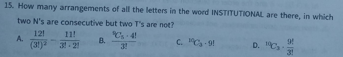 How many arrangements of all the letters in | StudyX