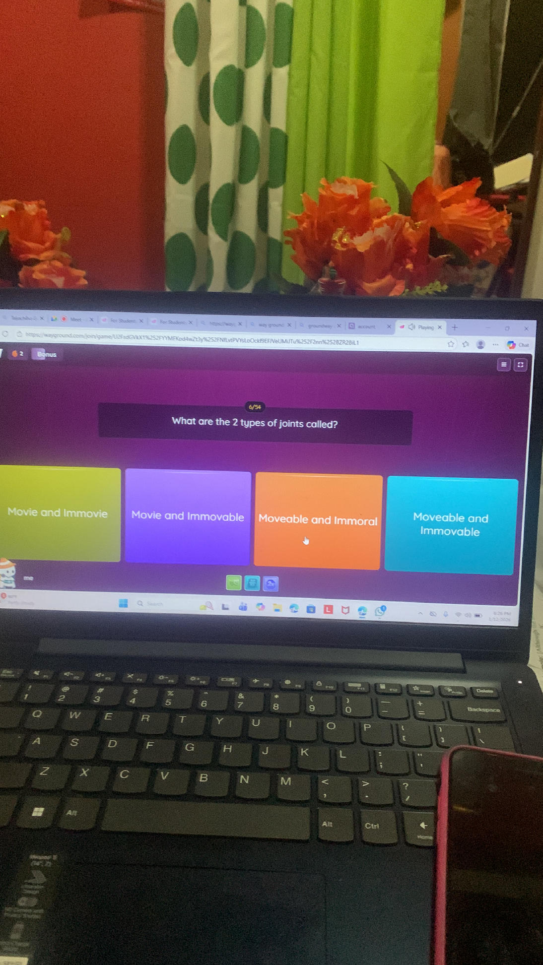 What are the 2 types of joints called? | StudyX