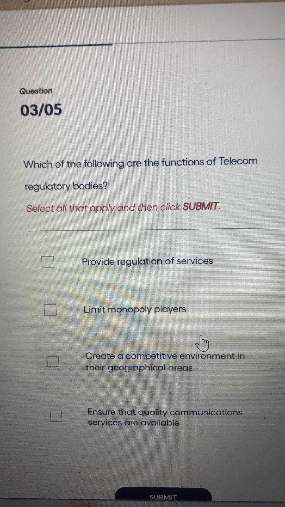 Question 03/05 Which of the following are | StudyX