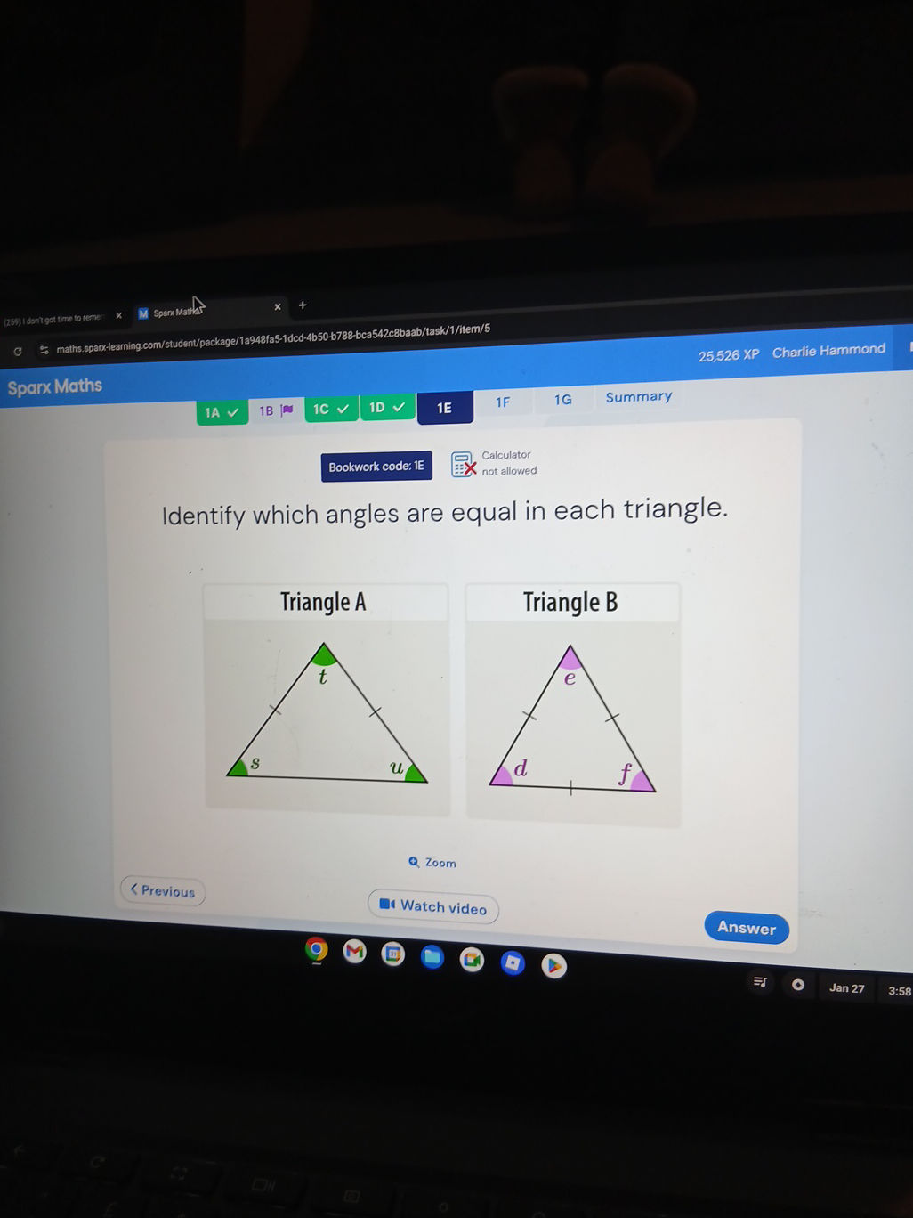 Identify which angles are equal in each | StudyX