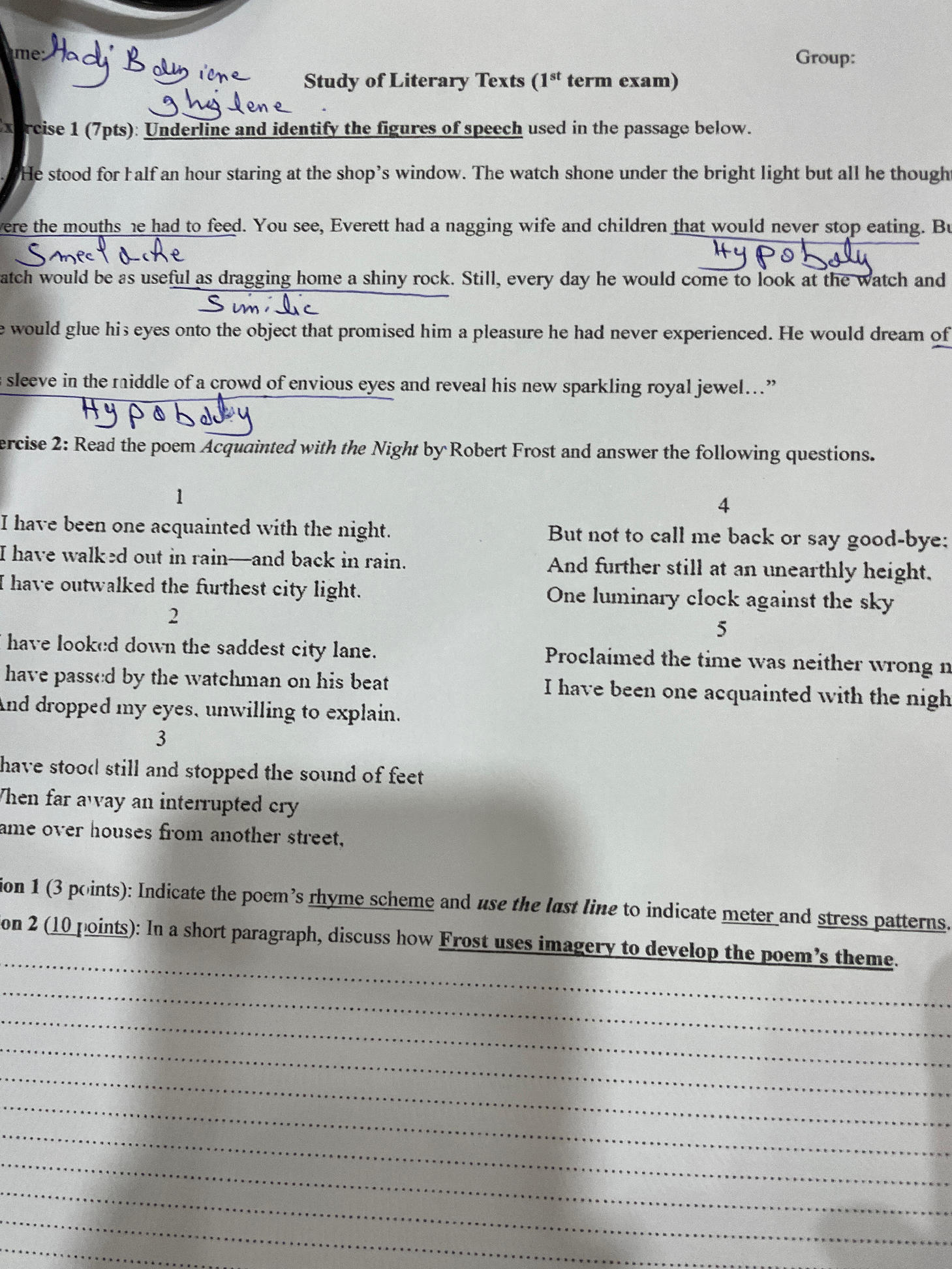 Indicate the poem's rhyme scheme and use the | StudyX