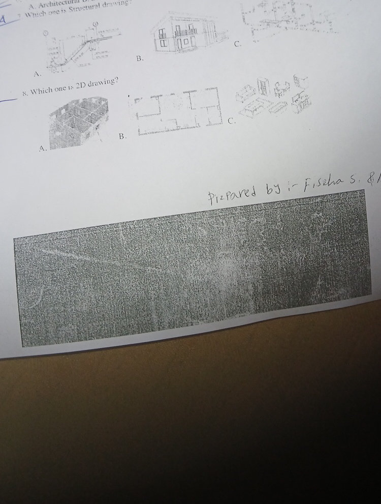 7. Which one is Structural drawing! A. B. C. | StudyX
