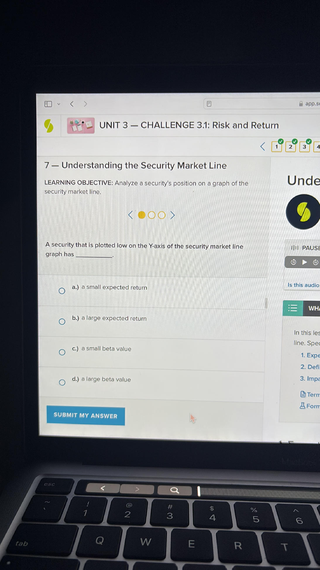UNIT 3 – CHALLENGE 3.1: Risk and Return 7 – | StudyX