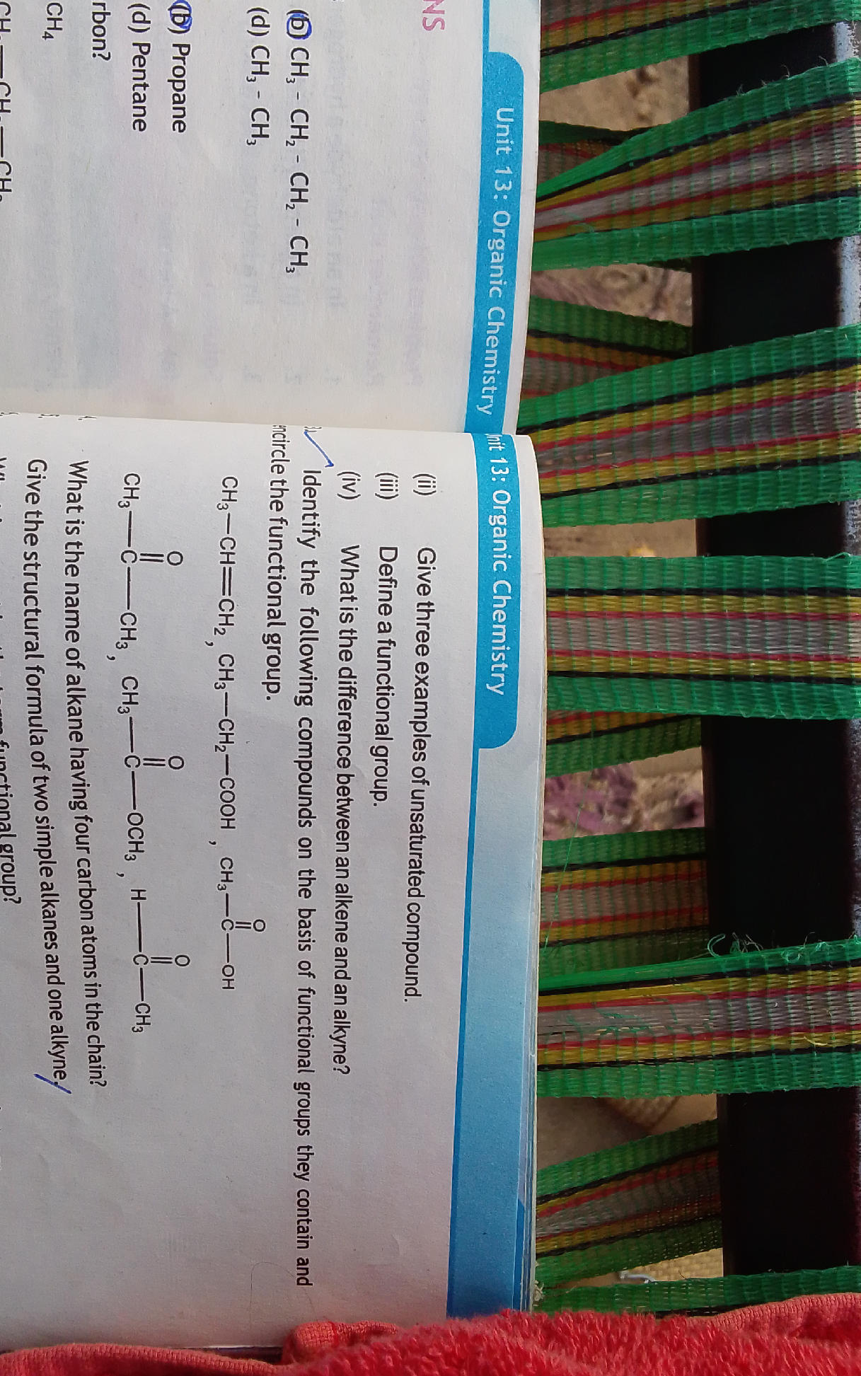 Unit 13: Organic Chemistry (ii) Give three | StudyX