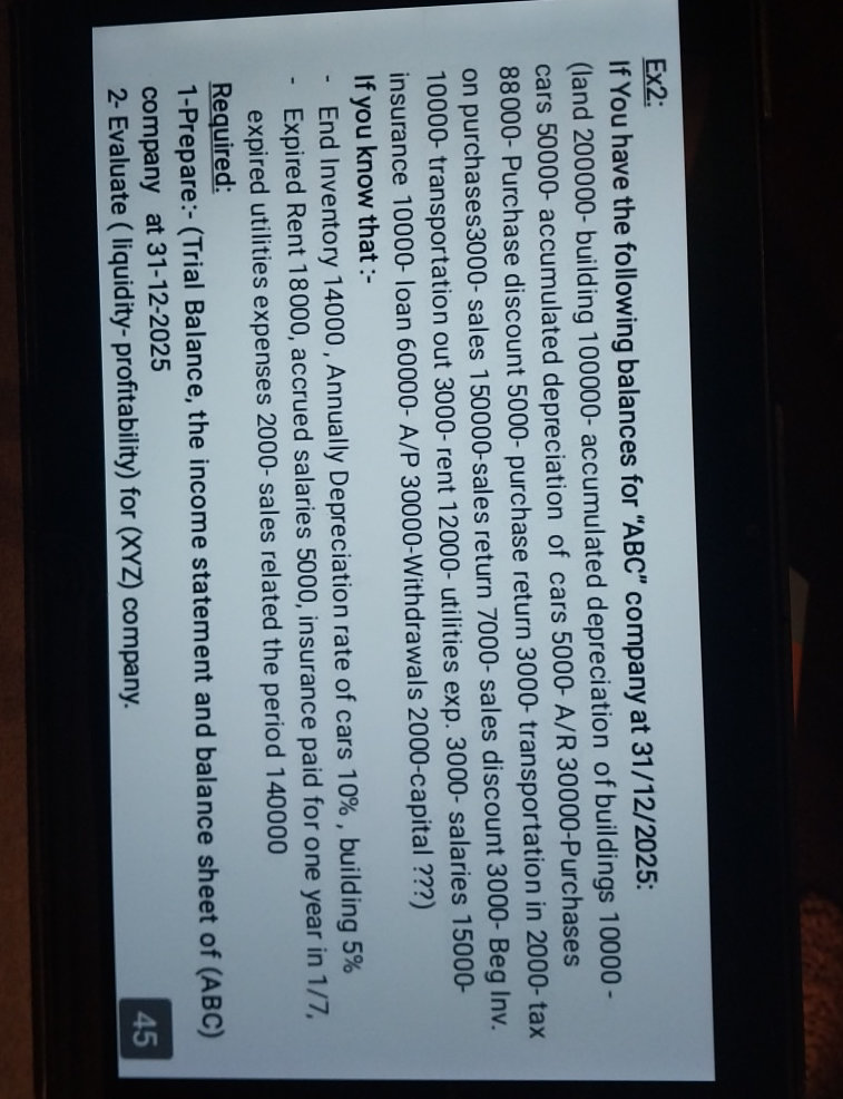 Ex2: If You have the following balances for | StudyX