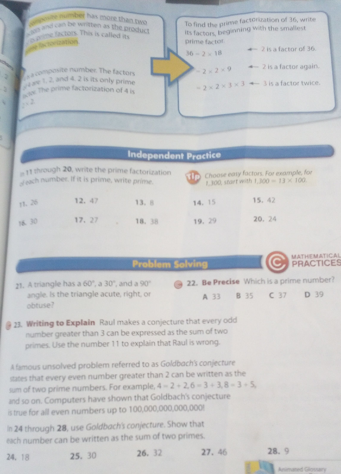 In 11 through 20, write the prime | StudyX