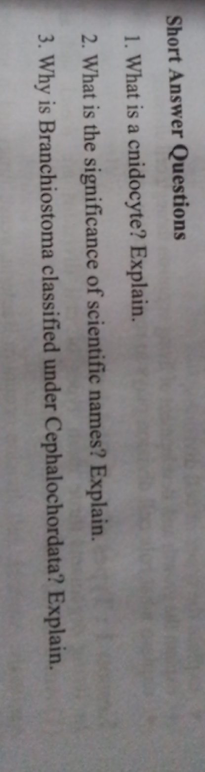 Short Answer Questions 1. What is a | StudyX