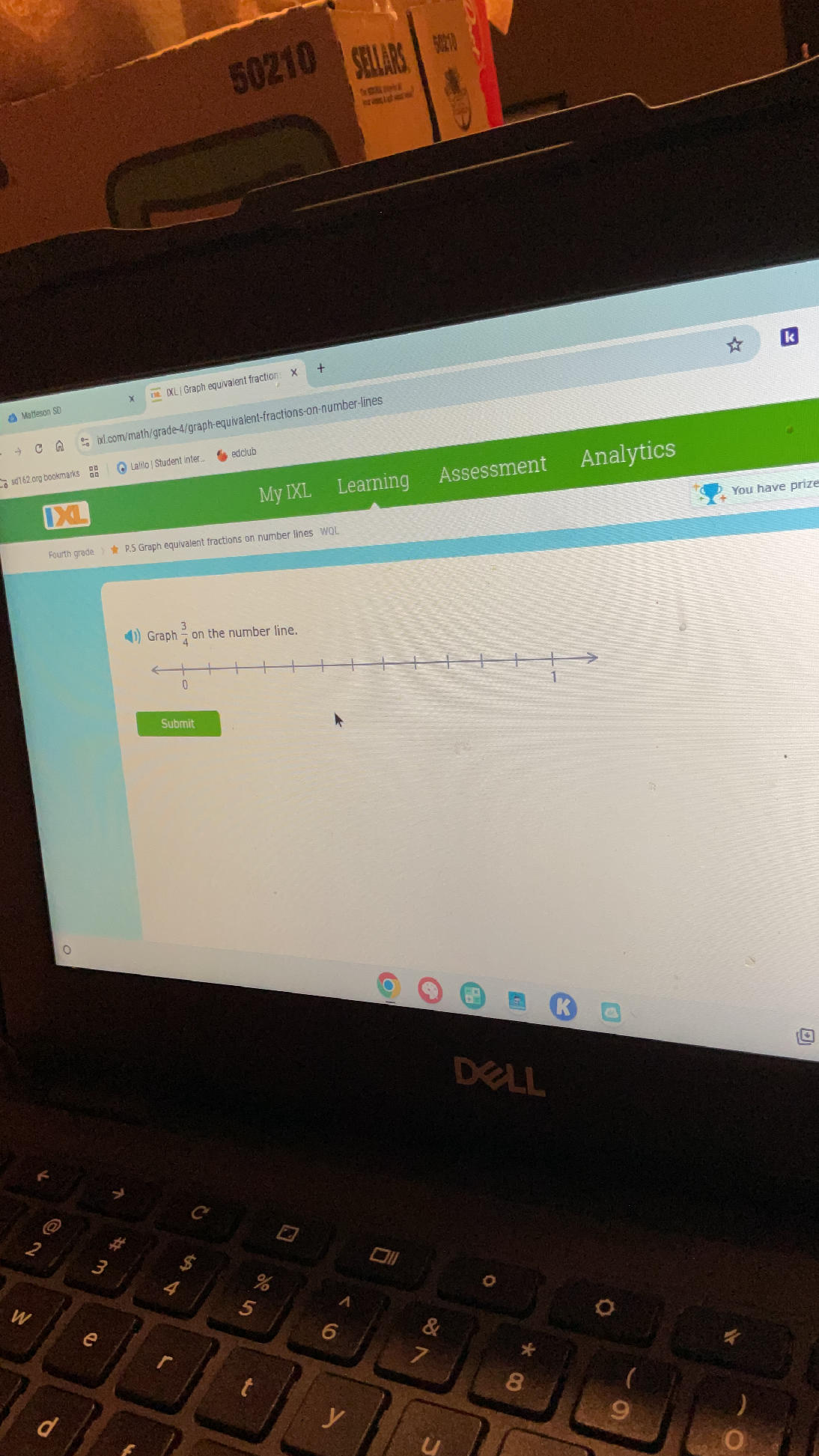 Graph $ {3}{4}$ on the number line. | StudyX