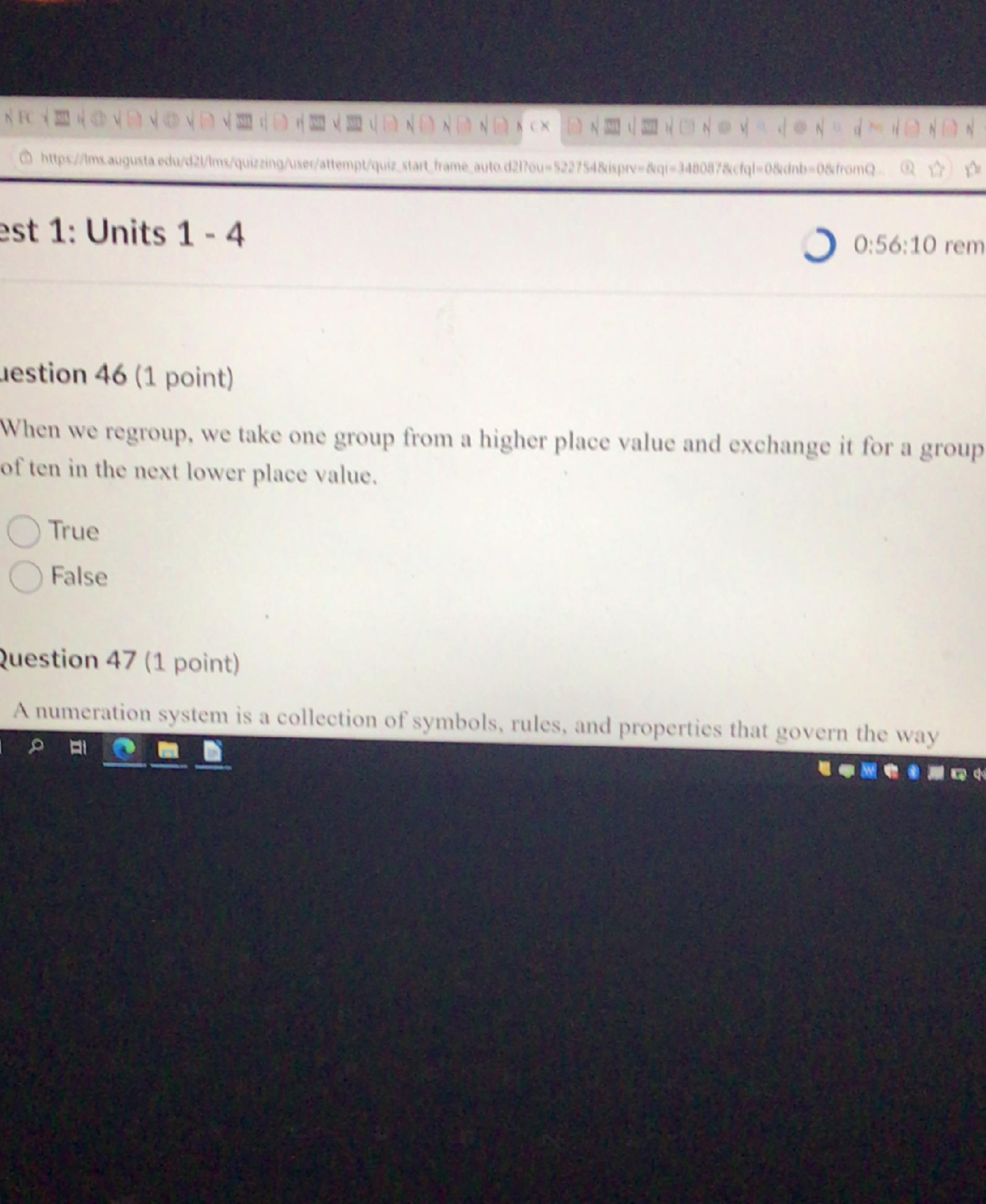 Question 47 (1 point) A numeration system is | StudyX