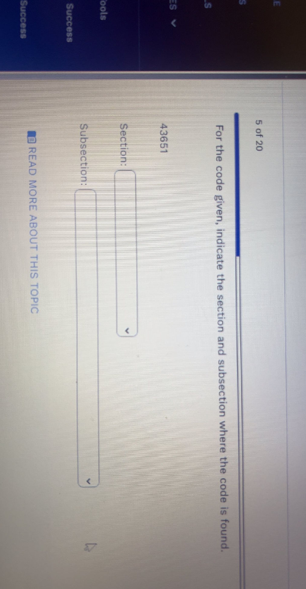 For the code given, indicate the section and | StudyX