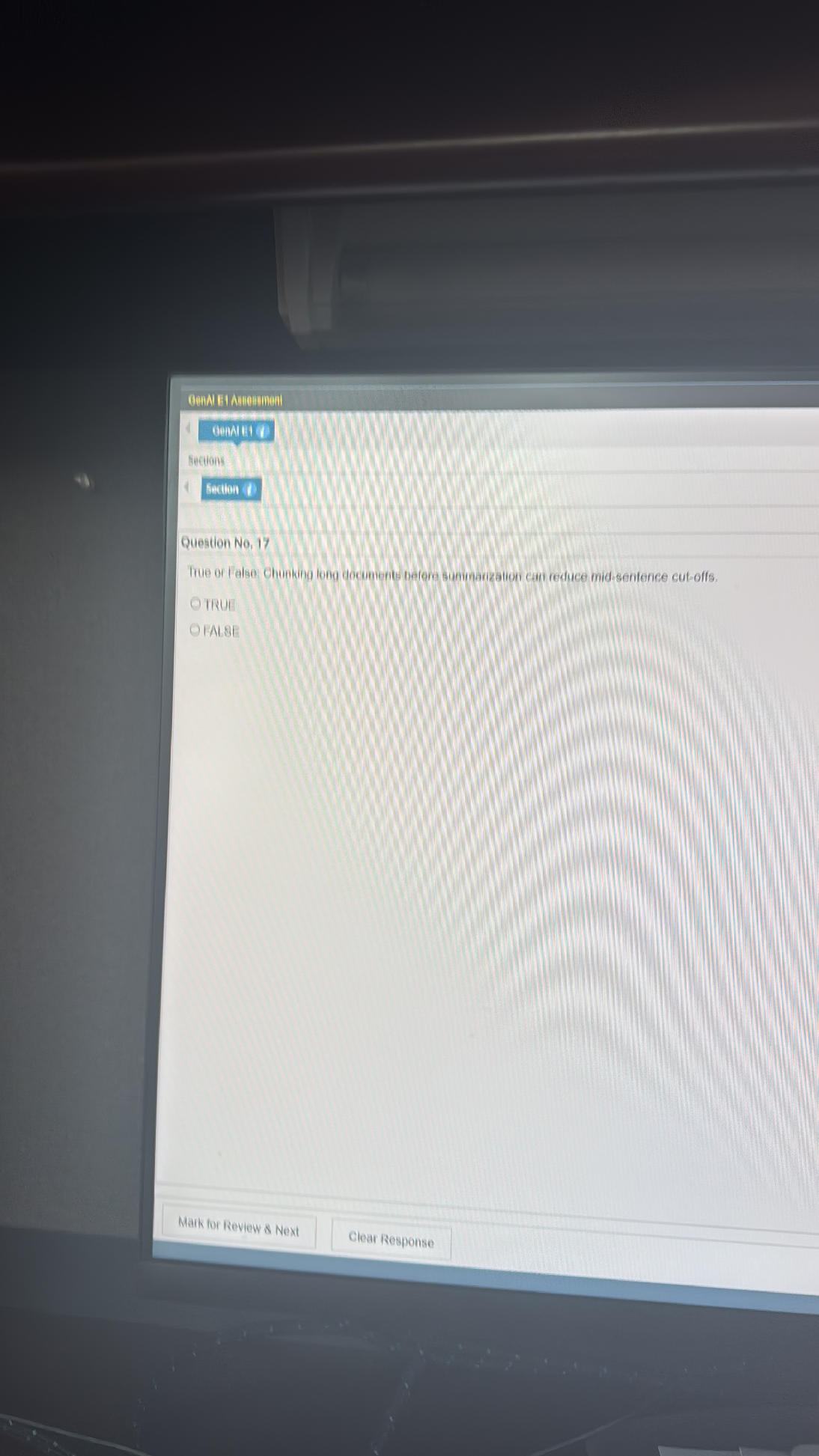 Question No. 17 True or False: Chunking long | StudyX