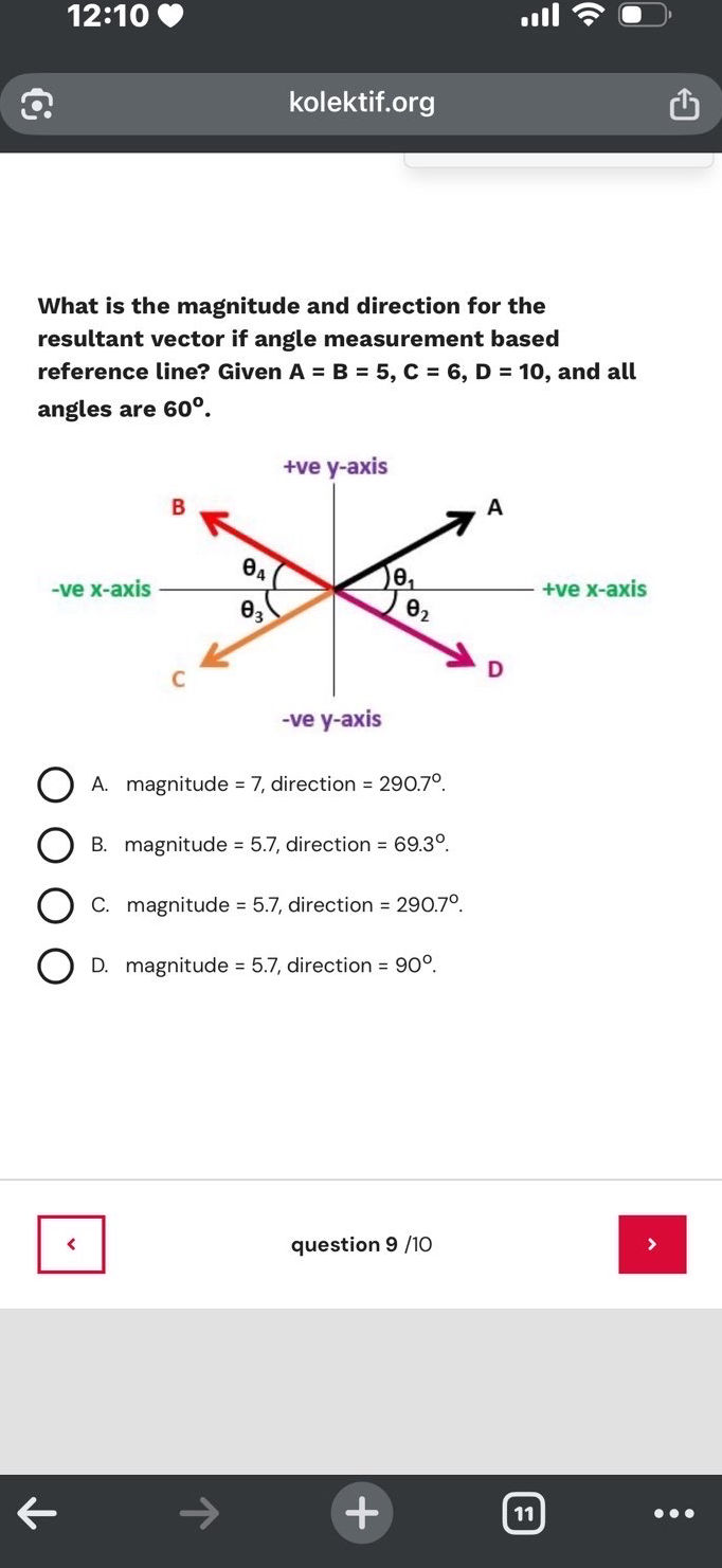 What is the magnitude and direction for the | StudyX