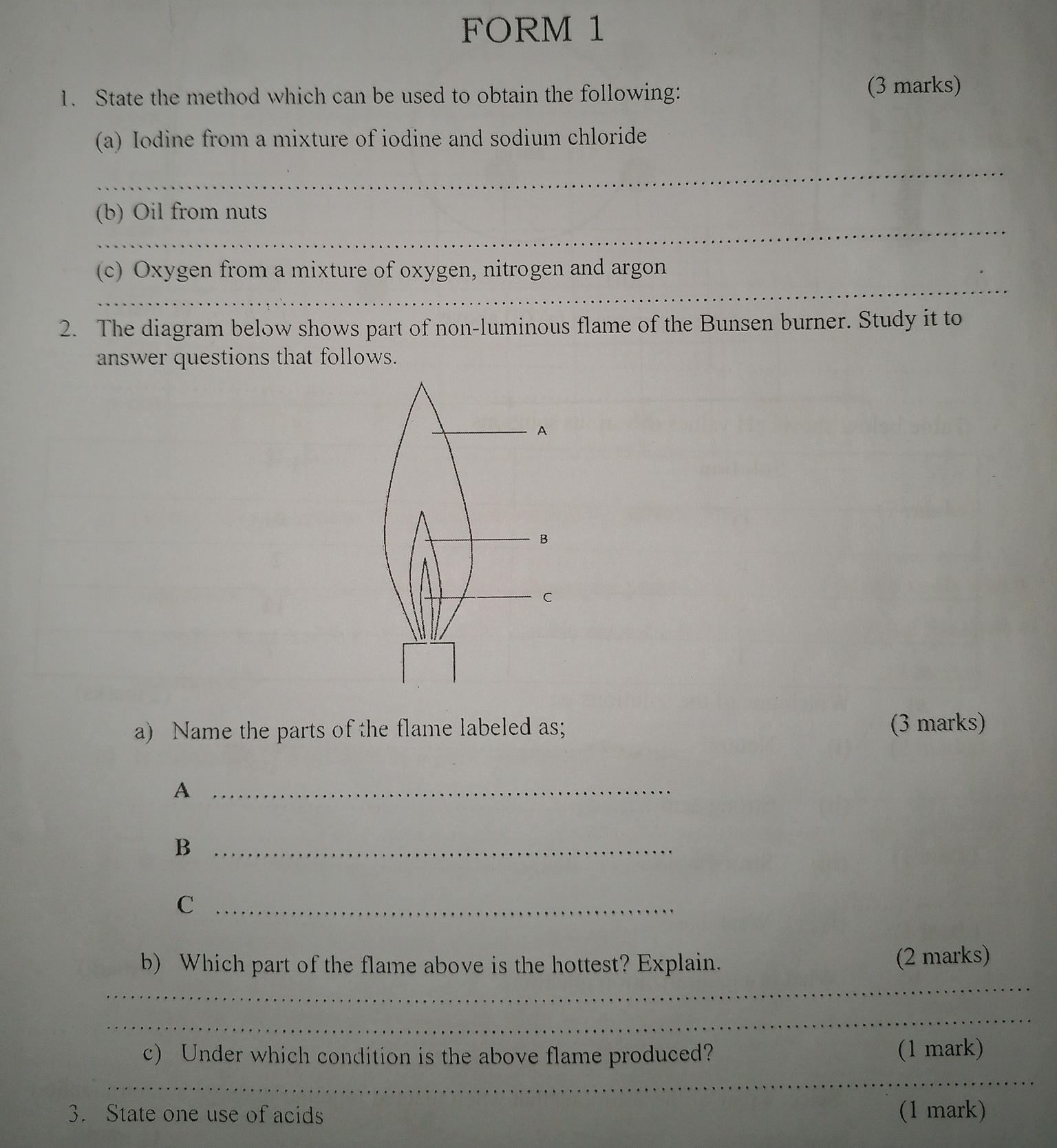 The diagram below shows part of non-luminous