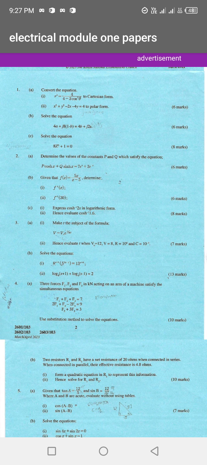 (a) Three forces $F_1, F_2$ and $F_3$ in kN | StudyX