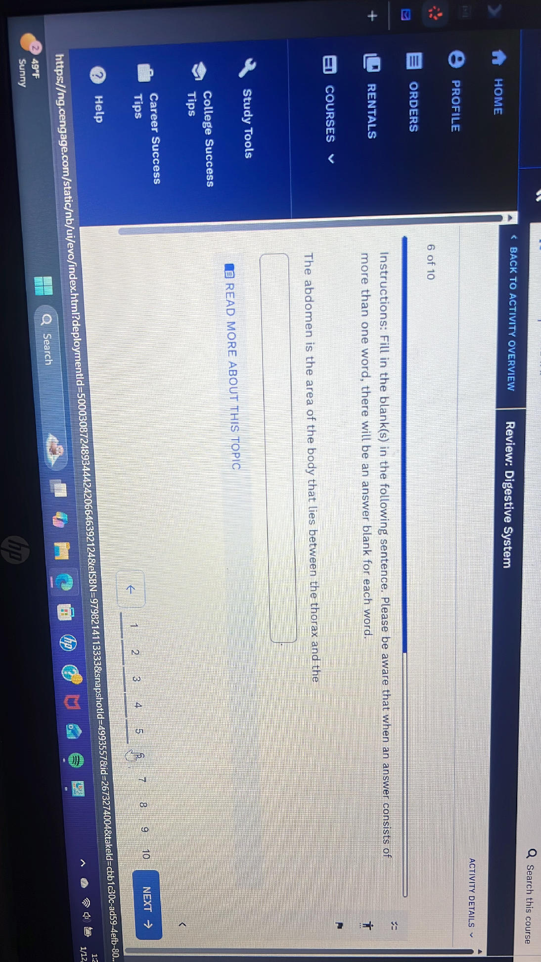Instructions: Fill in the blank(s) in the | StudyX