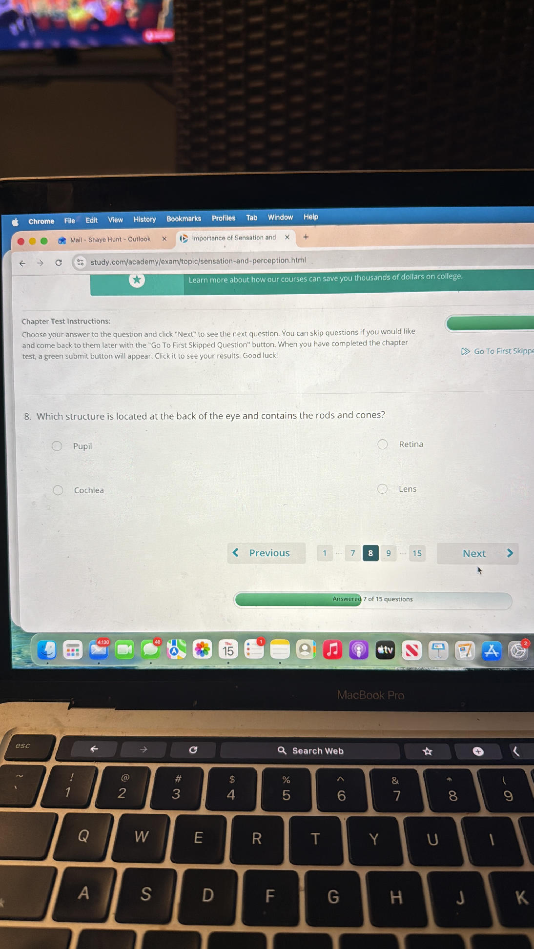 8. Which structure is located at the back of | StudyX