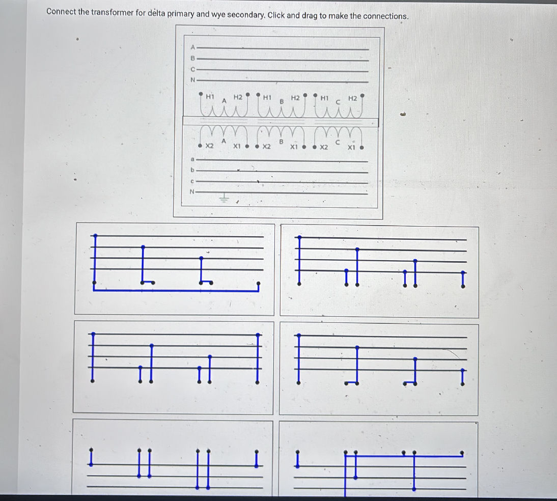 Connect the transformer for delta primary