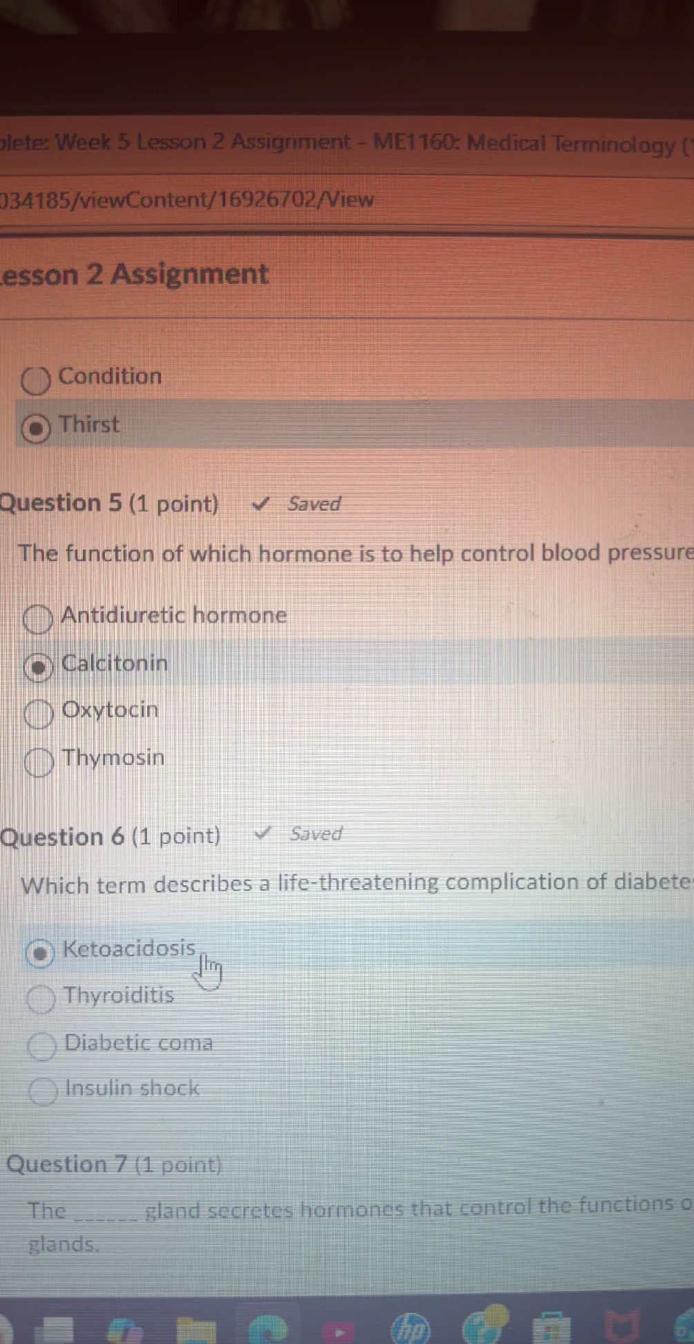 The ______ gland secretes hormones that | StudyX