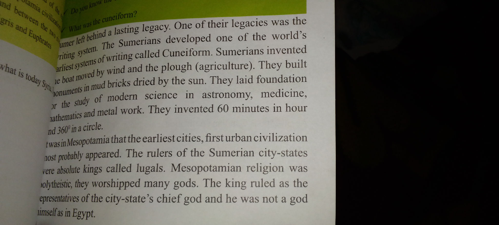 What was the cuneiform? The Sumerians left | StudyX