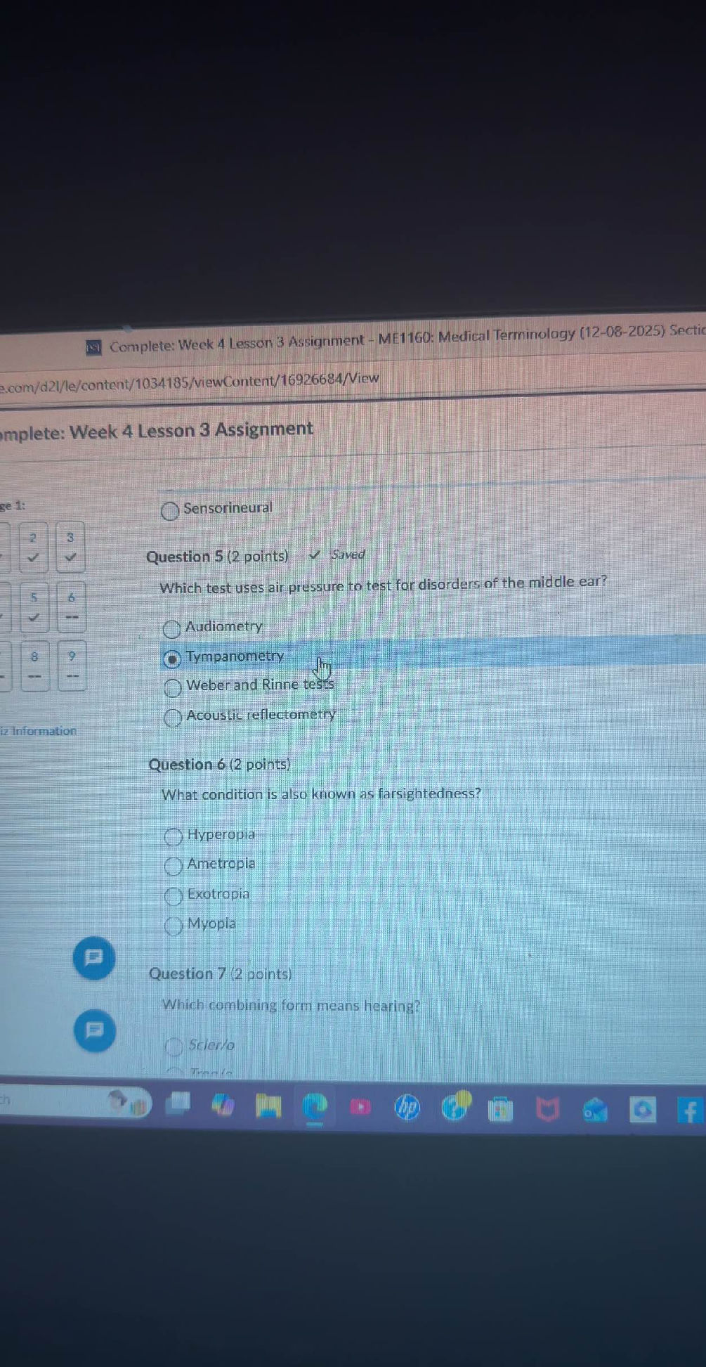 Question 5 (2 points) Which test uses air | StudyX