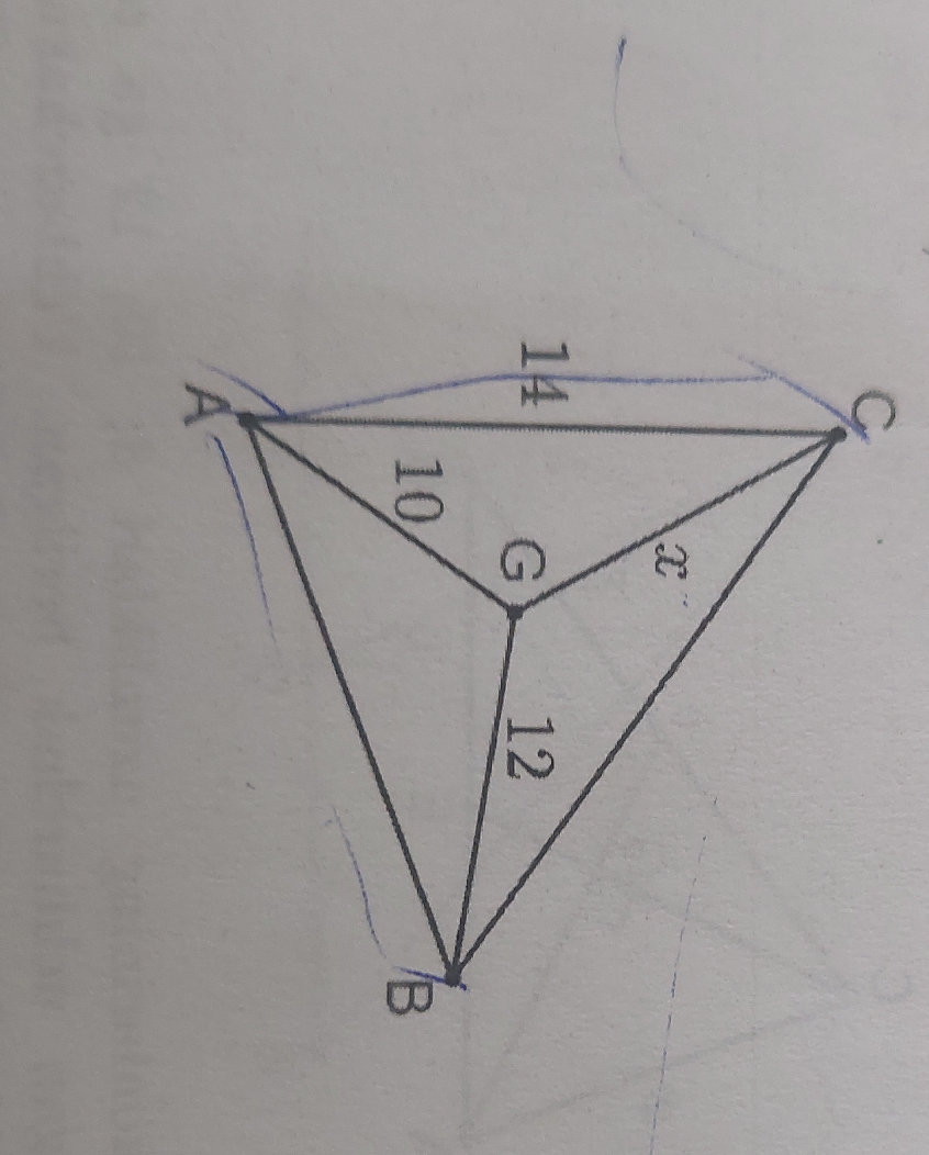 Given the triangle ABC with point G, where | StudyX