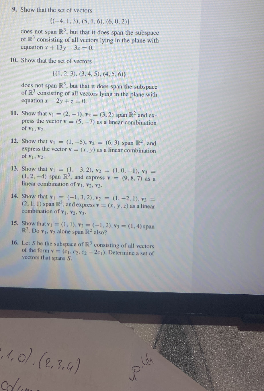 Show that the set of vectors `{(-4, 1, 3), | StudyX