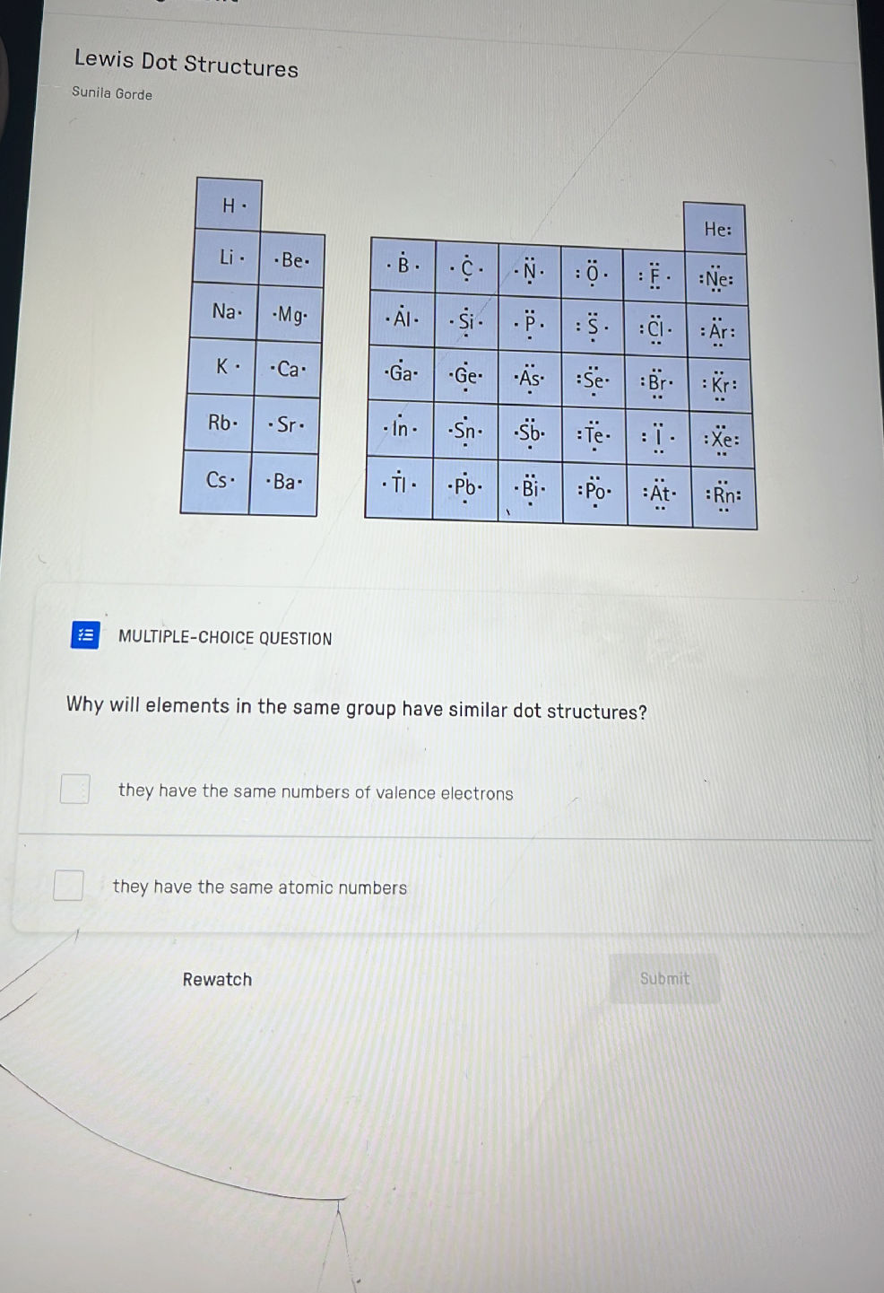 Lewis Dot Structures Why will elements in | StudyX