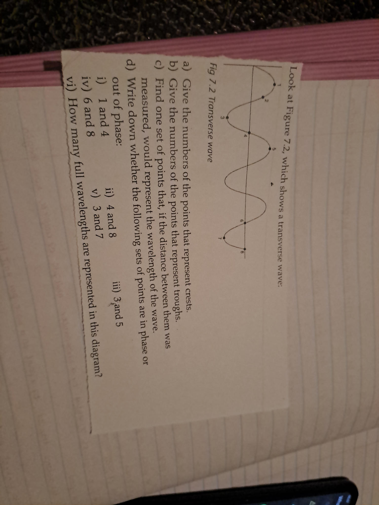 Look at Figure 7.2, which shows a transverse | StudyX