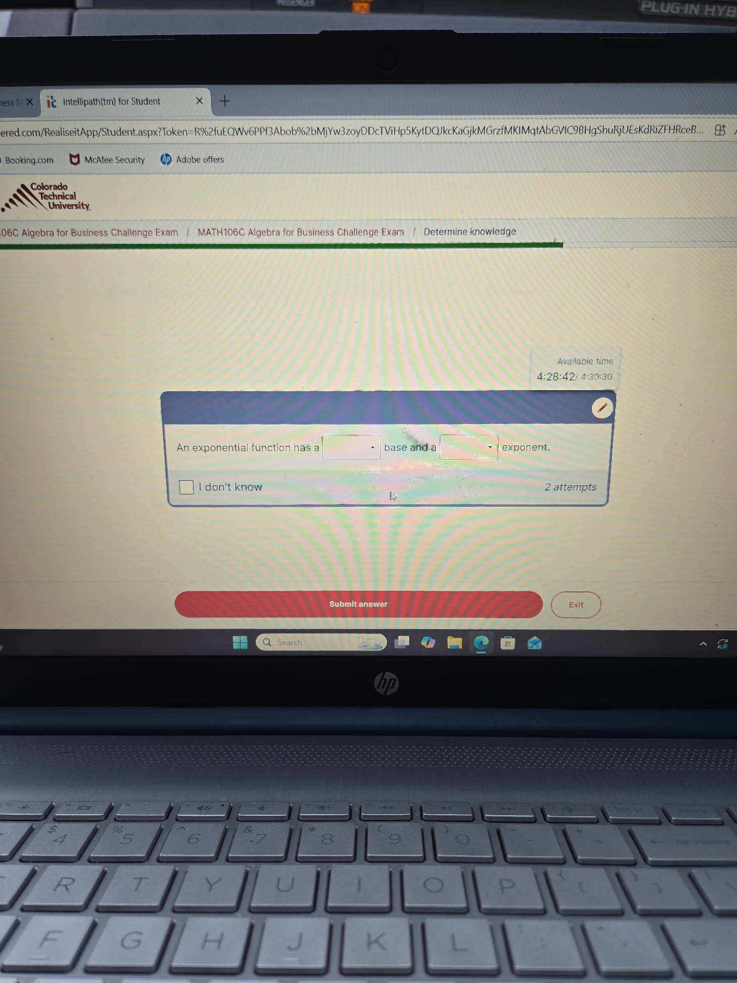 An exponential function has a [BLANK] base | StudyX