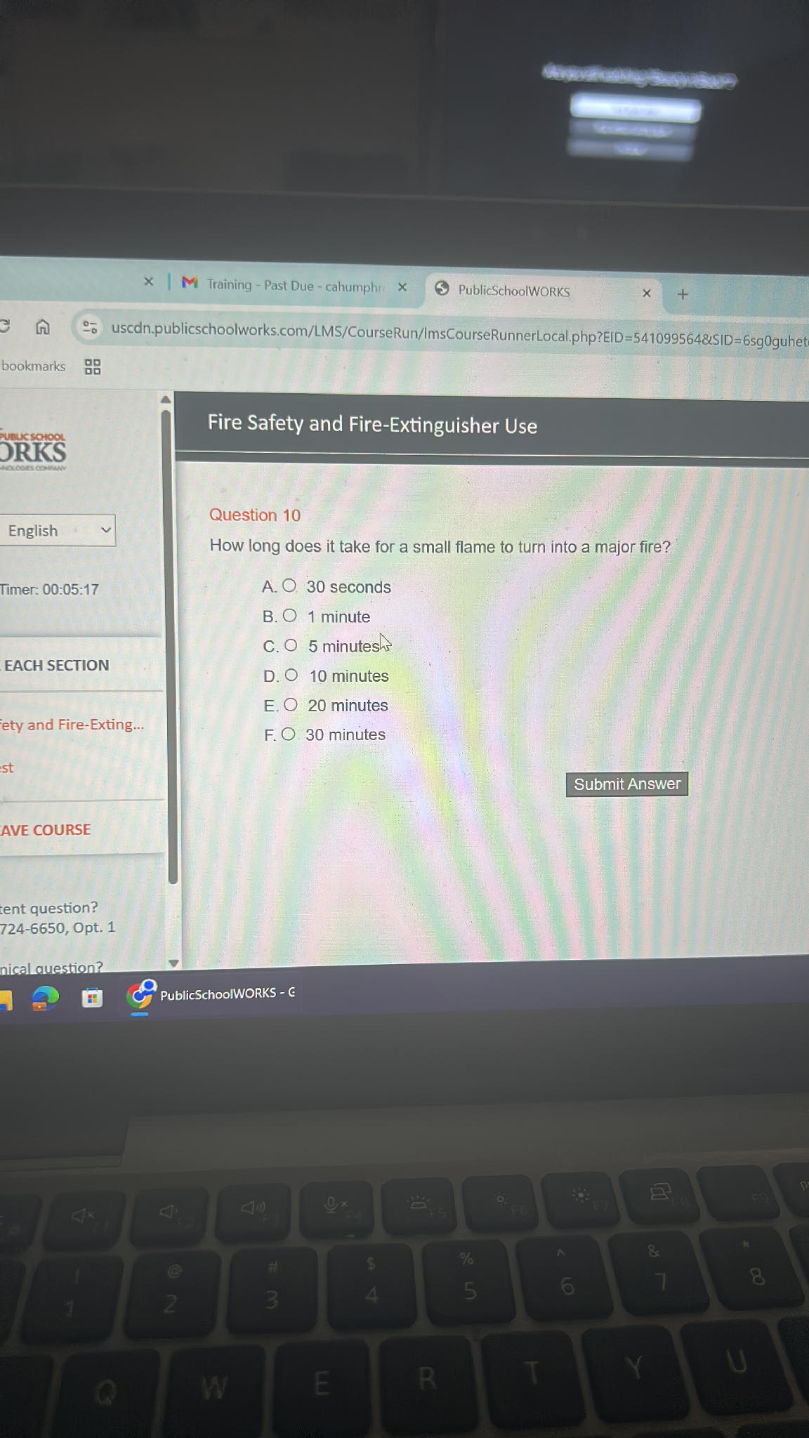 Question 10 How long does it take for a | StudyX