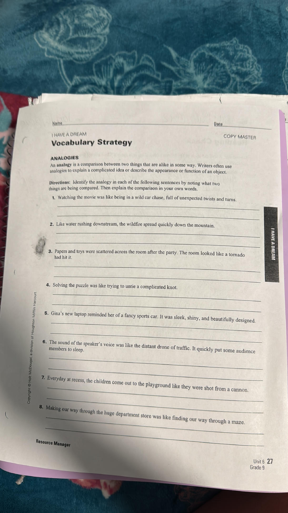 ANALOGIES An analogy is a comparison | StudyX