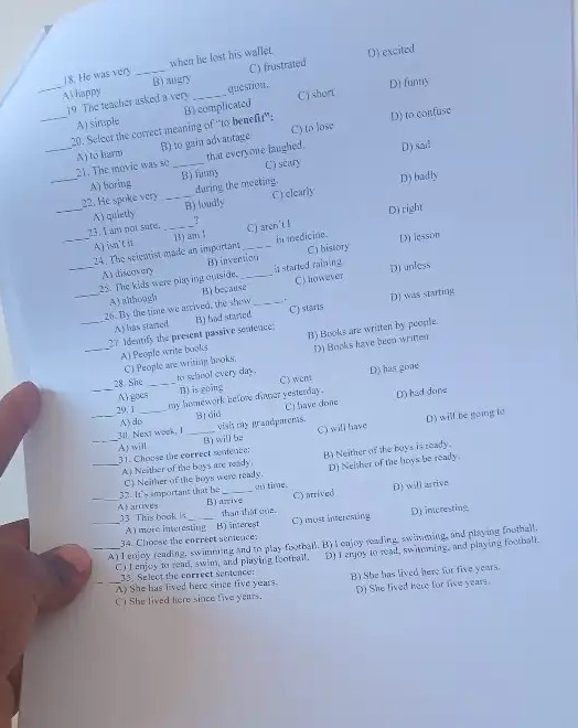 19 The teacher asked a very ______ question. | StudyX