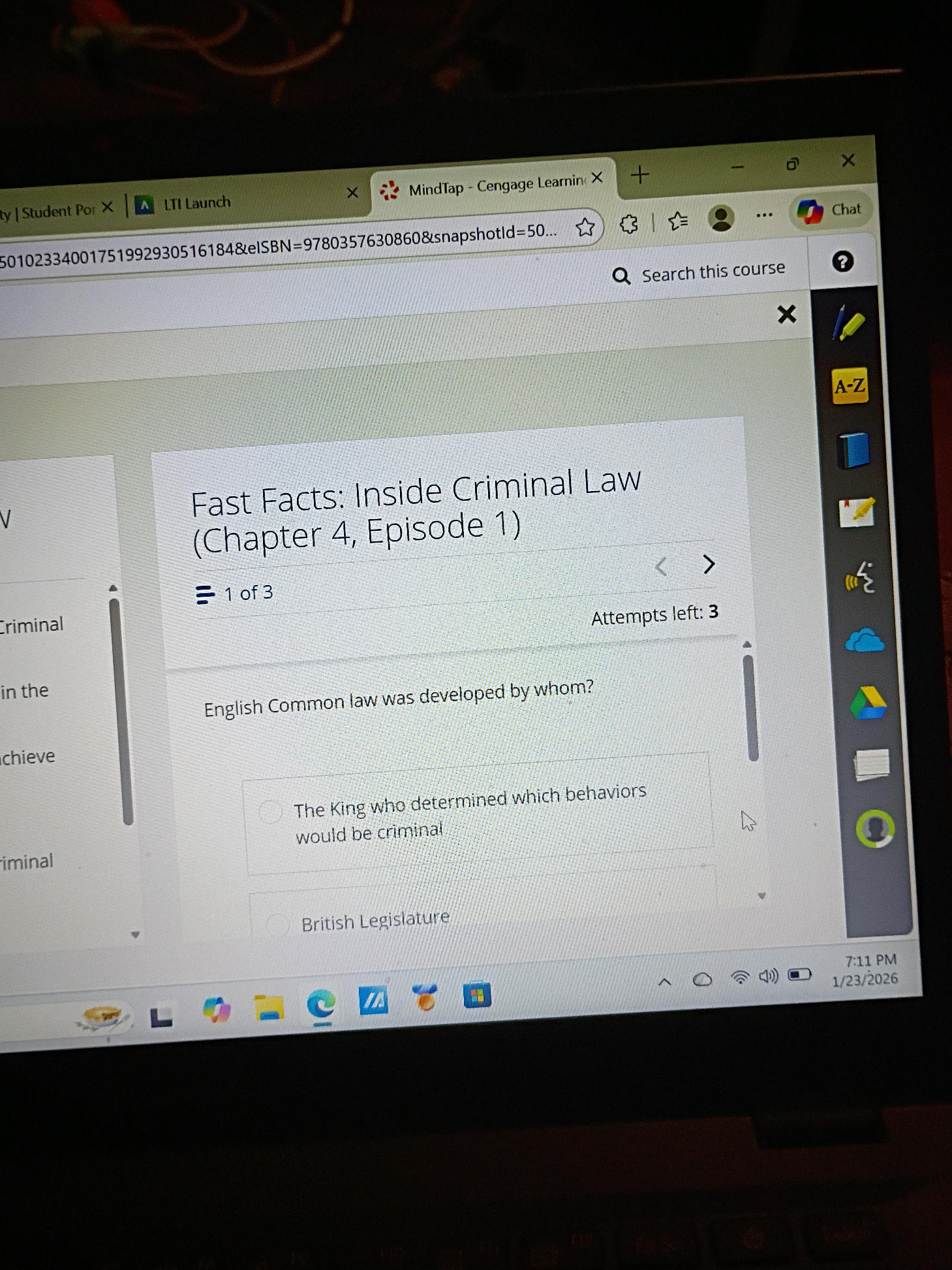 English Common law was developed by whom? | StudyX
