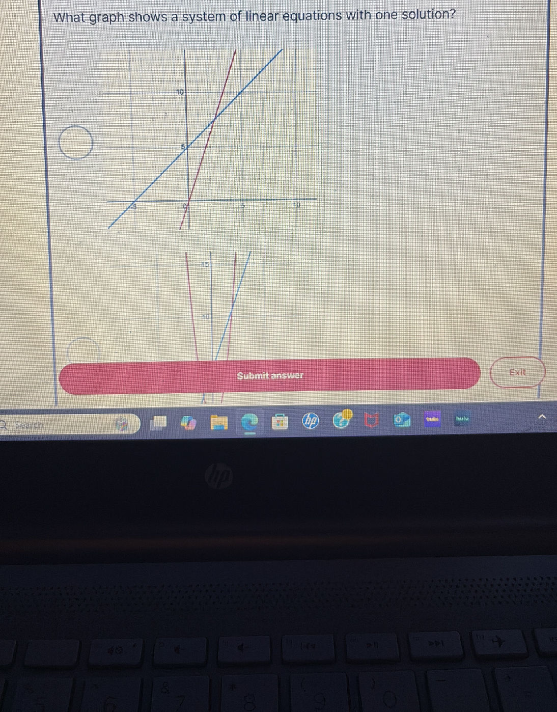 What graph shows a system of linear | StudyX