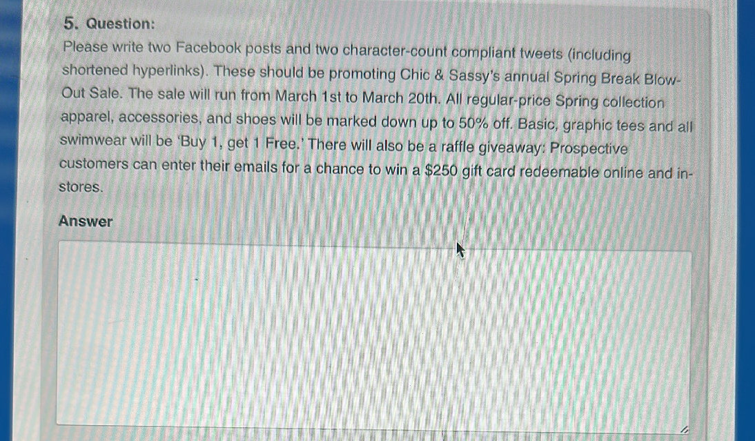 Please write two Facebook posts and two | StudyX