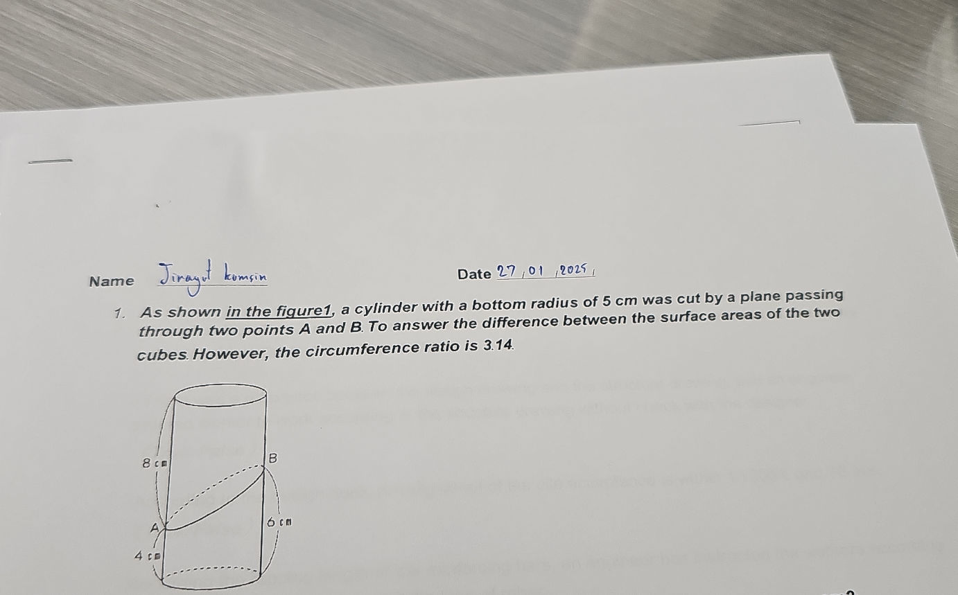 As shown in the figure1, a cylinder with a | StudyX