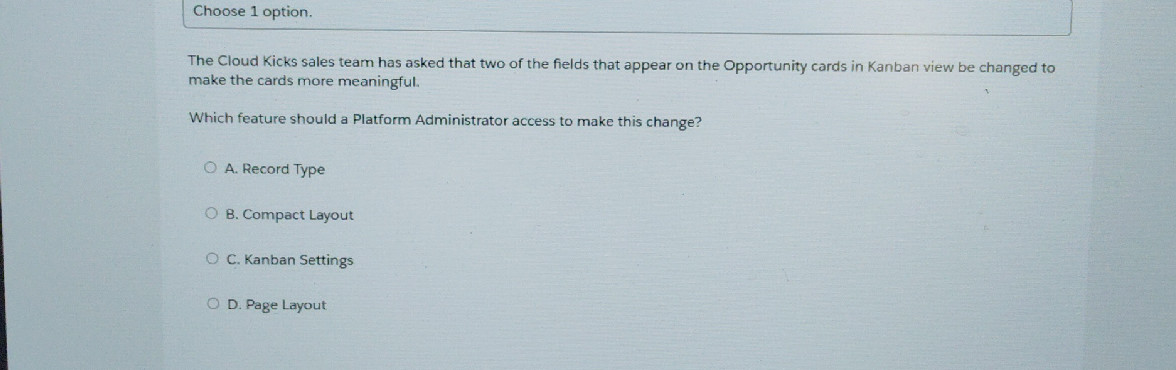 Choose 1 option. The Cloud Kicks sales team | StudyX